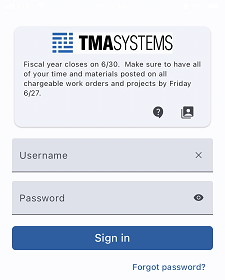 Login to WebTMA Mobile – TMA Systems
