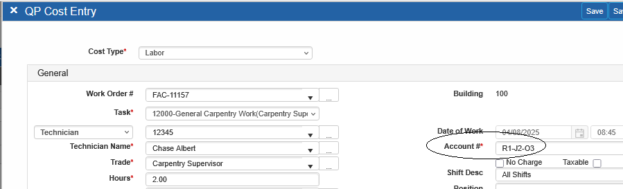 Quick Post Cost - WebTMA 7 – TMA Systems