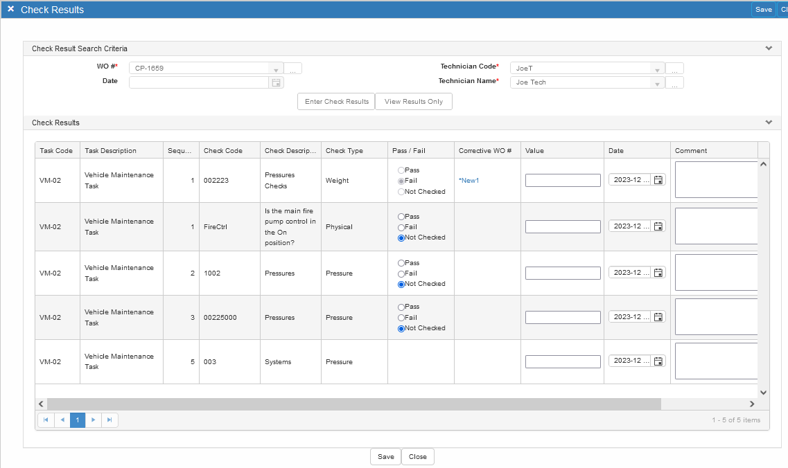 Master Check and Corrective Work Orders - WebTMA 7 – TMA Systems
