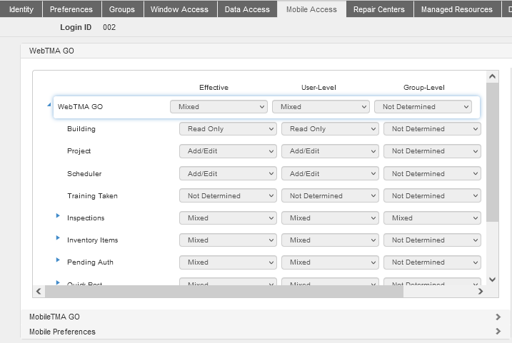 Mobile Access Tab - WebTMA 7 – TMA Systems